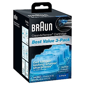 NEW Braun Series 3 5 7 CCR3 Shaver Clean & Renew Refills CONTAINS 3-Pack Men