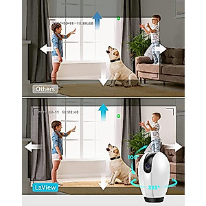LaView Indoor Security Camera, Baby Monitor with Sound/Motion Detection and Night Vision,WiFi Camera Home Pet Dog Surveillance Camera with App,Two-Way Audio,360-degree IP Camera Work with Alexa