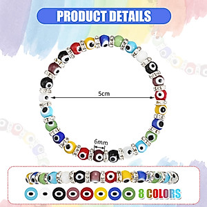 Hicarer 6 Pieces Evil Eye Bracelet Bracelets Turkish Glass Bead Jewelry Protection Amulet Lucky Bracelet for Women Men