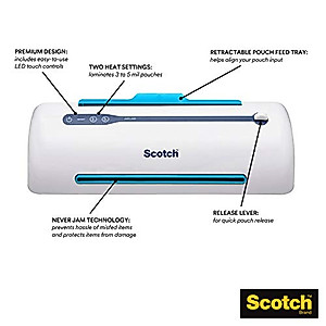 Scotch Brand PRO Thermal Laminator, Never Jam Technology Automatically Prevents Misfed Items, 2 Roller System, 9 inch (TL906)