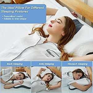 Icedeer Cervical Neck Pillow for Neck Pain Relief, Odorless Memory Foam Cervical Pillows, Orthopedic Sleeping Bed Pillows Support Side, Back and Stomach Sleepers 23.6 * 14 * 5.1 inch