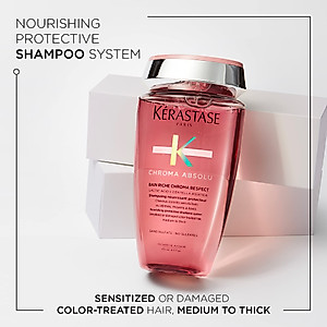 Kerastase Chroma Absolu Chroma Respect Shampoo Riche | For Sensitized or Damaged Color-Treated Hair | Protects and Nourishes | Medium To Thick Hair | With Lactic Acid | 2.7 Fl Oz