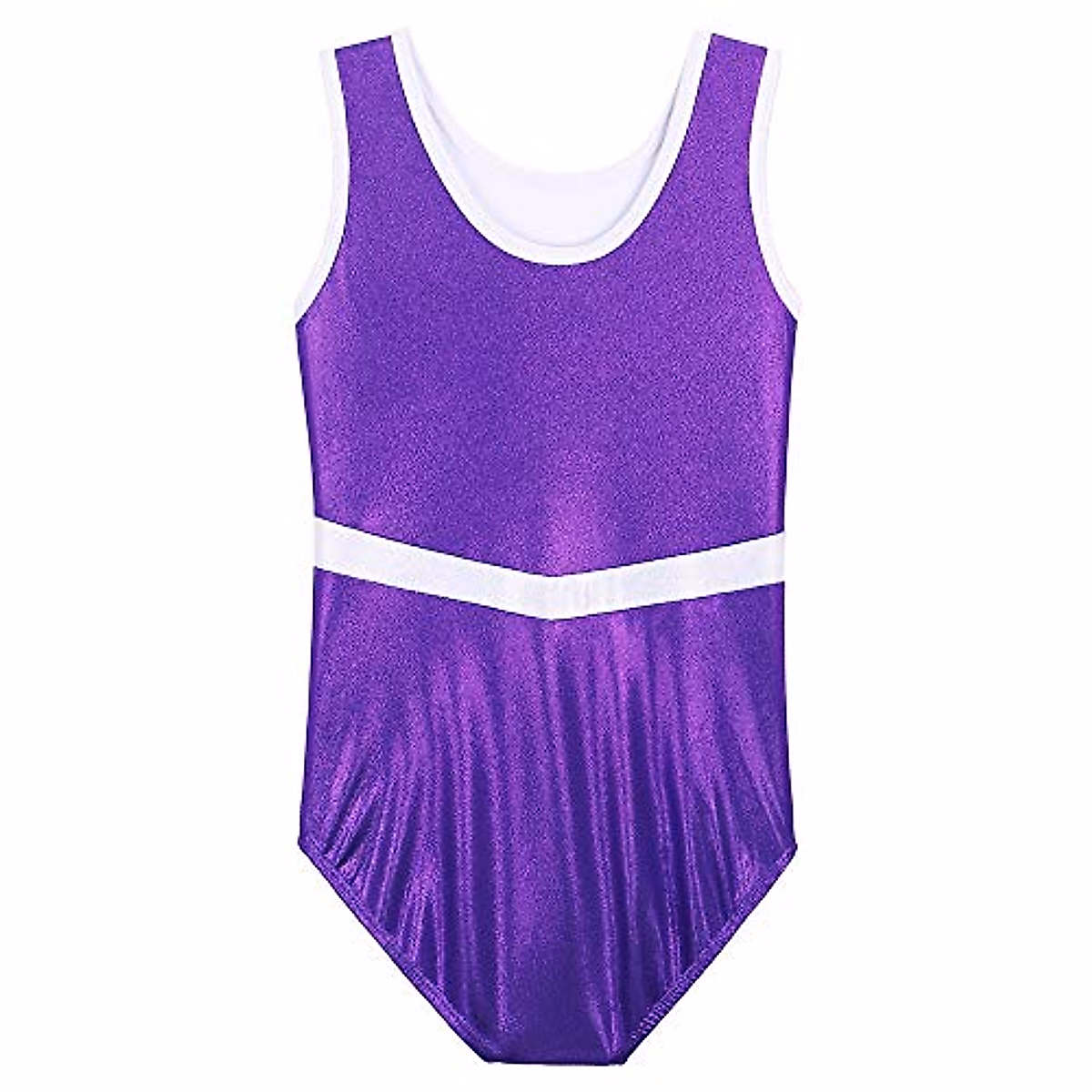 BAOHULU Leotards for Girls Gymnastics Toddler Shiny Metallic Athletic Bodysuit B230_Purple_6A