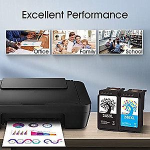 H&BO TOPMAE Remanufactured Ink Cartridges Replacement for Canon PG-245XL CL-246XL PG-243 CL-244 for PIXMA TS3320 TR4527 TR4500 MG2522 TR4520 MG2525 TS3322 MX490 Printer (1 Black+1 Color)