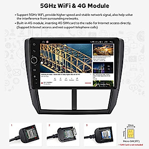 Joying 9 Inch Android Car Radio 8GB+128GB for Subaru Forester WRX 2008-2012 Impreza WRX 2007-2011 Car Stereo Support Wireless Carplay Android Auto GPS Navigation Bluetooth 5.1 AM/FM Subwoofer Output