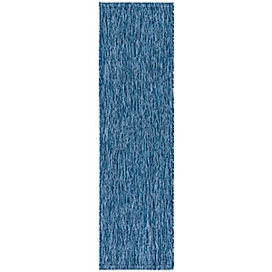 SAFAVIEH Courtyard Collection 2'3' x 8' Navy CY8520 Indoor/ Outdoor Patio Backyard Mudroom Runner Rug
