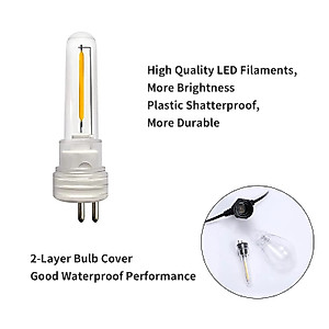 VETRIL String Lights Accessories 1.5 Watt LED S14 Replacement Light Bulb, S14 Light Bulb , Soft White, 6 Packs