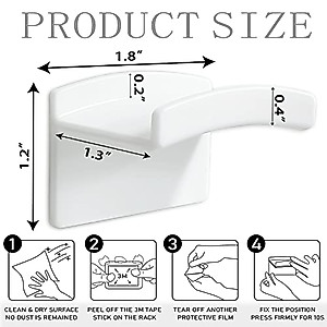 Hat Rack for Wall (14-Pack) - Hat Racks for Baseball Caps, Adhesive Hat Hooks for Wall, No Drilling Hat Organizer Cowboy Hat Holder, Strong Hat Hanger to Display for Door, Closet (Upgrade-White)