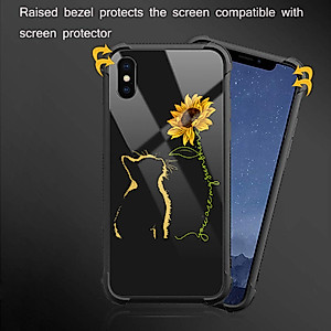 CARLOCA Compatible with iPhone XR Case,Yellow Cat Sunflower iPhone XR Cases for Girls Boys,Graphic Design Shockproof Anti-Scratch Drop Protection Case for iPhone XR