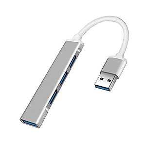 USB 3.0 Hub Expander Mini USB Hub Extensions 4 Port USB Adapter Station, Ultra Slim Portable Data Hub USB Splitter Aluminum Applicable for Laptop, iMac Pro, MacBook Air, Mac, Notebook PC