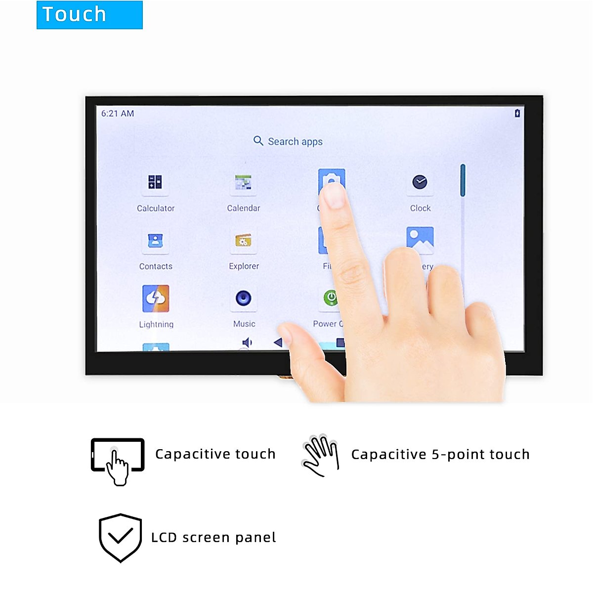 youyeetoo 7inch MIPI LCD Touch Screen 1024x600 5 Point Capacitive 75Hz Support Tinker Board 2S, Firefly ITX-RK3568J/ROC-RK3568-PC/ROC-RK3588S-PC/ITX-3588J