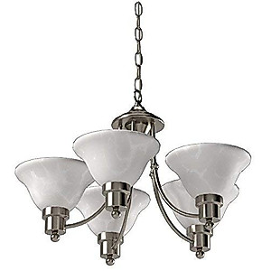 Hardware House 544452 54-4452 Bristol 5 Light Chandelier, 24"x15", Satin Nickel