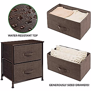 ZSEDP 2 Drawers Bedside Dresser Jewelry Box Makeup Storage Box Cabinet Container Drawer Organizer for Home Bedroom Furniture