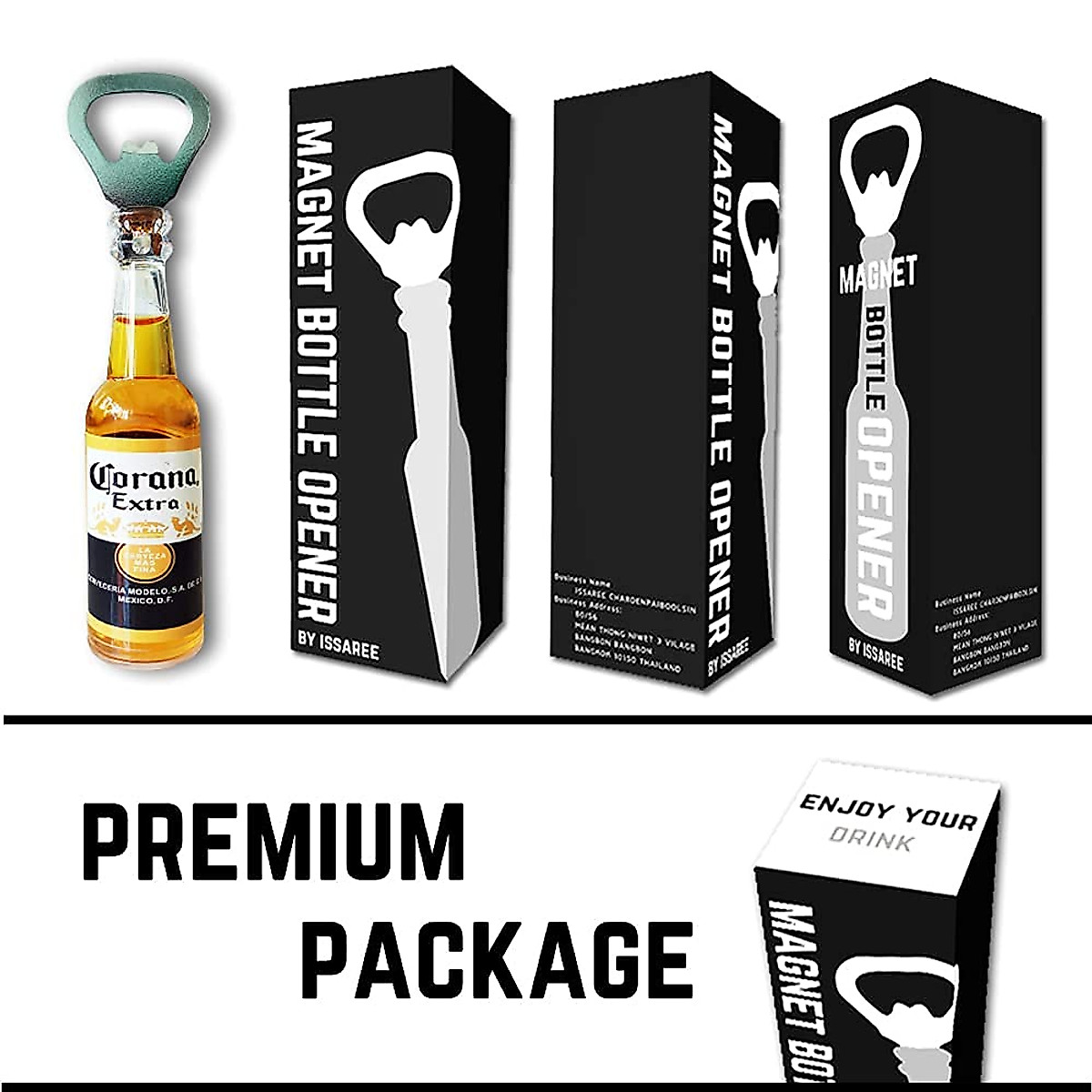 Magnetic Beer Bottle Opener Figure Beer Bottle Bar Refrigerator Decor Unique Birthday Gifts Collection (Corona Extra)