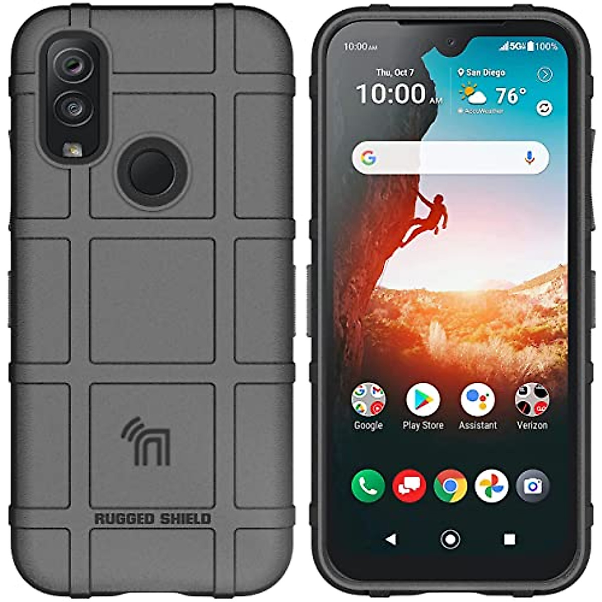 Nakedcellphone Special Ops Series Compatible with Verizon Kyocera DuraSport 5G UW Phone (C6930) Case, Tactical Armor Rugged Shield Cover [Anti-Fingerprint, Matte Grip Texture] - Black