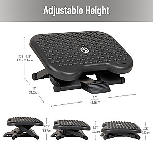 Mind Reader LEGUP-BLK Rest, Ergonomic Foot, Pressure Relief for Comfort, Back, and Body, Black