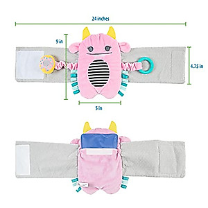 Dr. Brown’s Gripebelt for Colic Relief, Heated Tummy Wrap, Baby Swaddling Belt for Gas Relief, Natural Relief for Upset Stomach in Babies and Toddlers, Pink Monster, 3m+