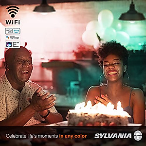 Sylvania WiFi LED Smart Light Bulb, 14.5W, Full Color and Tunable White A21, Dimmable, for Alexa, Siri Shortcuts, and Google Home Only - 1 Pack (75806)