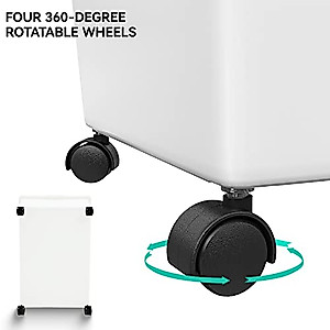 YITAHOME Ingredient Storage Bin, 31.5 Gallons(10.5 Gal x3 Pcs) Capacity Shelf Ingredient Bin, 750 Cups Flour Bins with Wheels Commercial Storage Bins with Black Clear Sliding Lid and Scoop, White