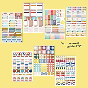 Oriday Daily Planner sticker pack 1,050+ Cute stickers (14 productivity sheets) -Bullet Journal Stickers & Seasonal, Holidays, Budget, Scrapbooking Supplies, Calendar, Payday, Agenda, Note Stickers