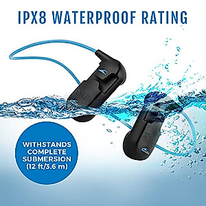 H2O Audio Sonar IPX8 - Bluetooth Bone Conduction Headphones with MP3 Player - Wireless, Open Ear Waterproof Headset for Swimming, Underwater Activities, Sports, Workouts