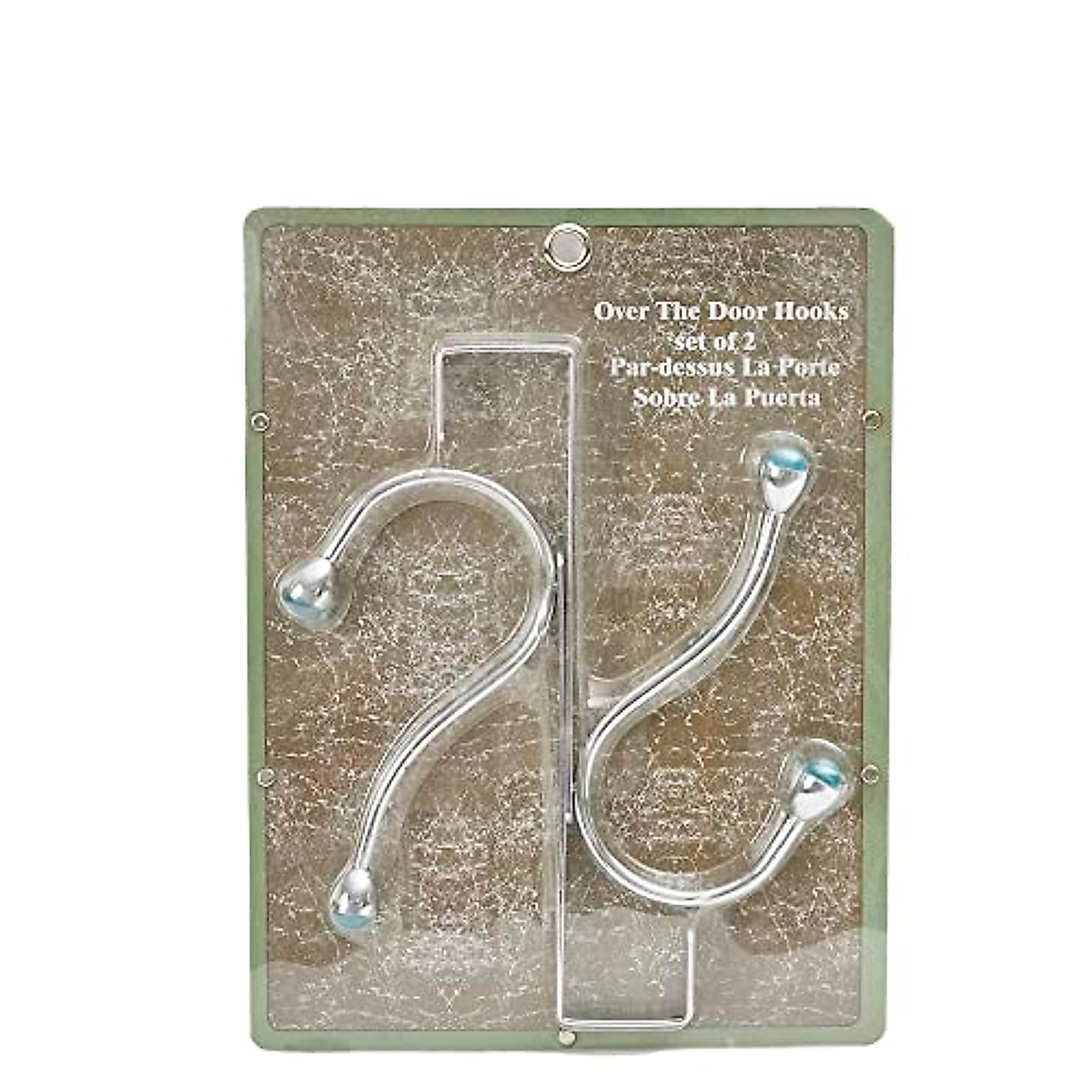 Elegant Home Fashions Single Hook Over The Door Hanger with Blue Acrylic Jewel Finish