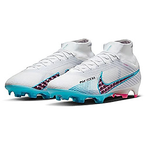 Nike Zoom Superfly 9 Elite FG Mens Football Boots DJ4977 Soccer Cleats (UK 8 US 9 EU 42.5, White Baltic Blue Pink Blast 146)