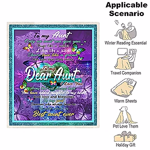 Aunt Gifts Blanket,Best Aunt Ever Gifts,Gifts for Aunt from Niece-Nephew, Birthday Christmas Valentines Day Gifts for Aunt Plush Soft Throw Blanket
