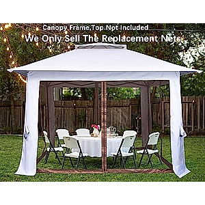 SCOCANOPY Universal Replacement Mosquito Netting Screen Walls for 10x10 Canopy Or Gazebo, Set of 4 Panels (Brown)