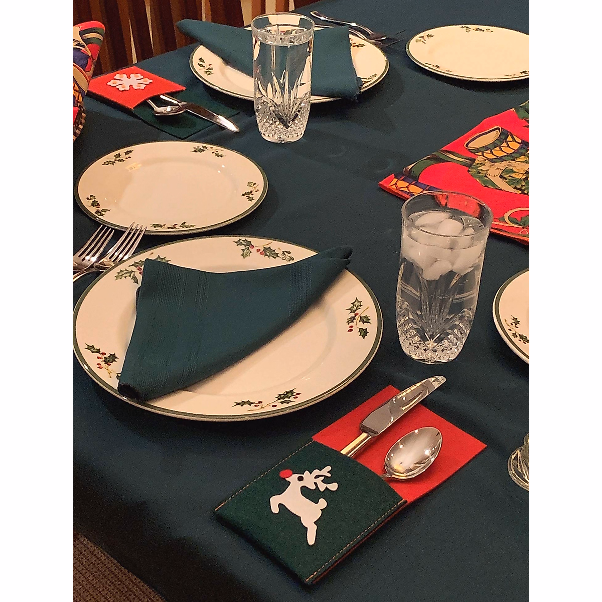 FannFare Christmas Party Table Decor Silverware Holders - 8 Pack