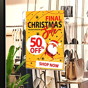 HIIMIEI Acrylic Window Sign Holder with Suction Cup 8.5 X 11, Clear Acrylic Frames Glass Door Wall Mount Advertising Signage Sign Holder for Mall, Office, Home, Store, Restaurant