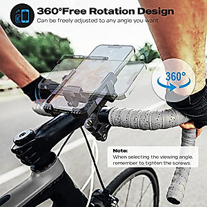 visnfa New Upgraded Bike Phone Mount Holder Two Connectors Quickly Lock and Release,360°Rotatable Bicycle Motorcycle Scooter Accessories Handlebar Phone Clip Suitable for 4.0"-7.0" Smartphone (Purple)