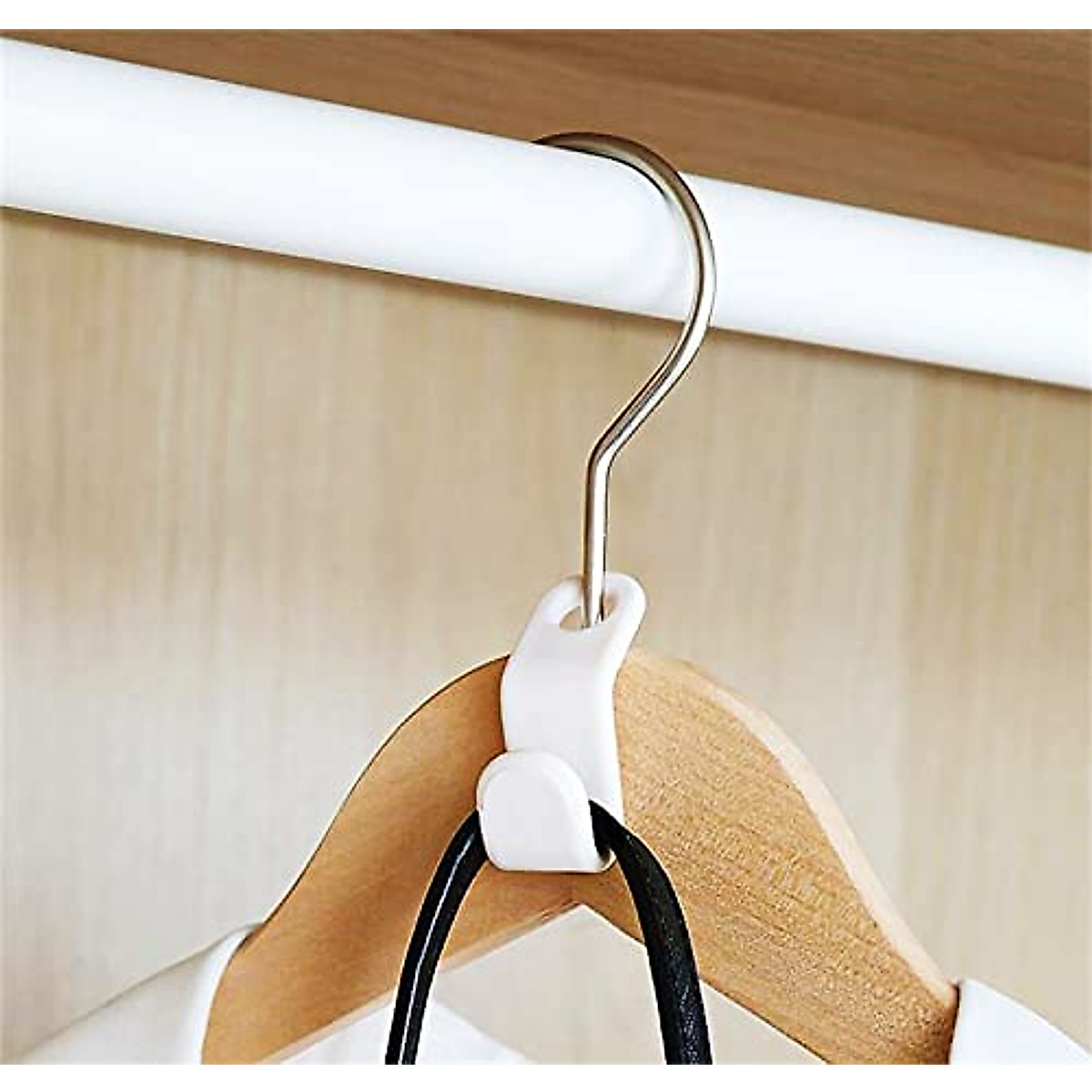 KK5 Hanger Connector Hooks Clothes Connection Cascading Hangers for Clothes Storage & Display in Closet or Store, Heavy Duty Space Saving Outfit Hangers Hanger Extender Clips