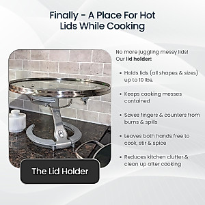 Trivae Unique Patented Pan Lid, Utensil and Pot Holder, Dish / Cake Serving Stand and Trivet All-in-1 for The Kitchen Lover