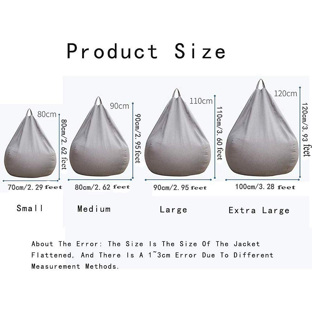 Stuffed Animal Storage Bean Bag Cover (No Filler) Extra Soft Beanbag Seat Chair Covers-Cotton Linen Memory Foam Beanbag Replacement Cover for Adults Children without Filling