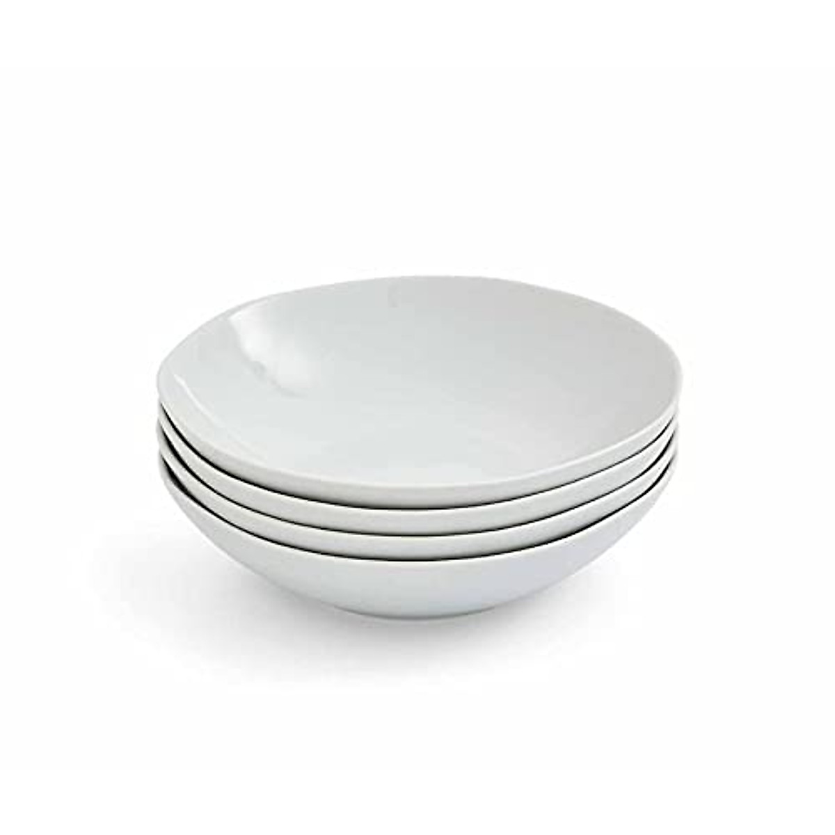 Portmeirion Sophie Conran Arbor Pasta Bowl | Set of 4 Bowls for Pasta, Salad, Soup and Side Dishes | 9-inch Organic Shape Stoneware | Dishwasher Safe (Dove Grey)