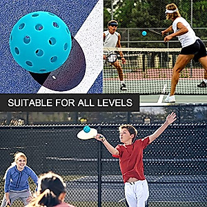 StepOK Outdoor Pickleball Balls, 8 Pack High Visibility Pickleball Balls 40 Holes with Mesh Bag (Blue)