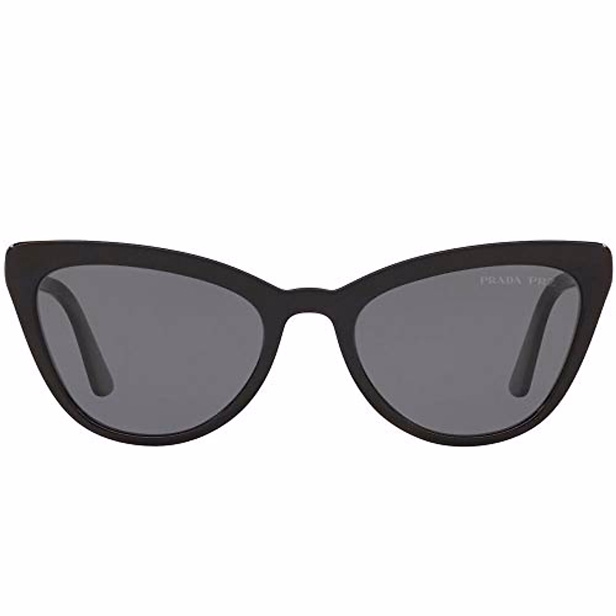 Prada Catwalk PR 01VS 1AB5Z1 Black Plastic Cat-Eye Sunglasses Grey Polarized Lens