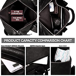 Leather Backpack Purse for Women Large Designer Travel Ladies Satchel Handbag Convertible College Daypack Shoulder Bags (2-black)