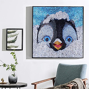 EEZYCHOIC 5D Diamond Painting Kits for Kids Full Drill Painting by Number Kits DIY Mosaic Making Arts Crafts Supplies for Children's Gifts (Penguin)