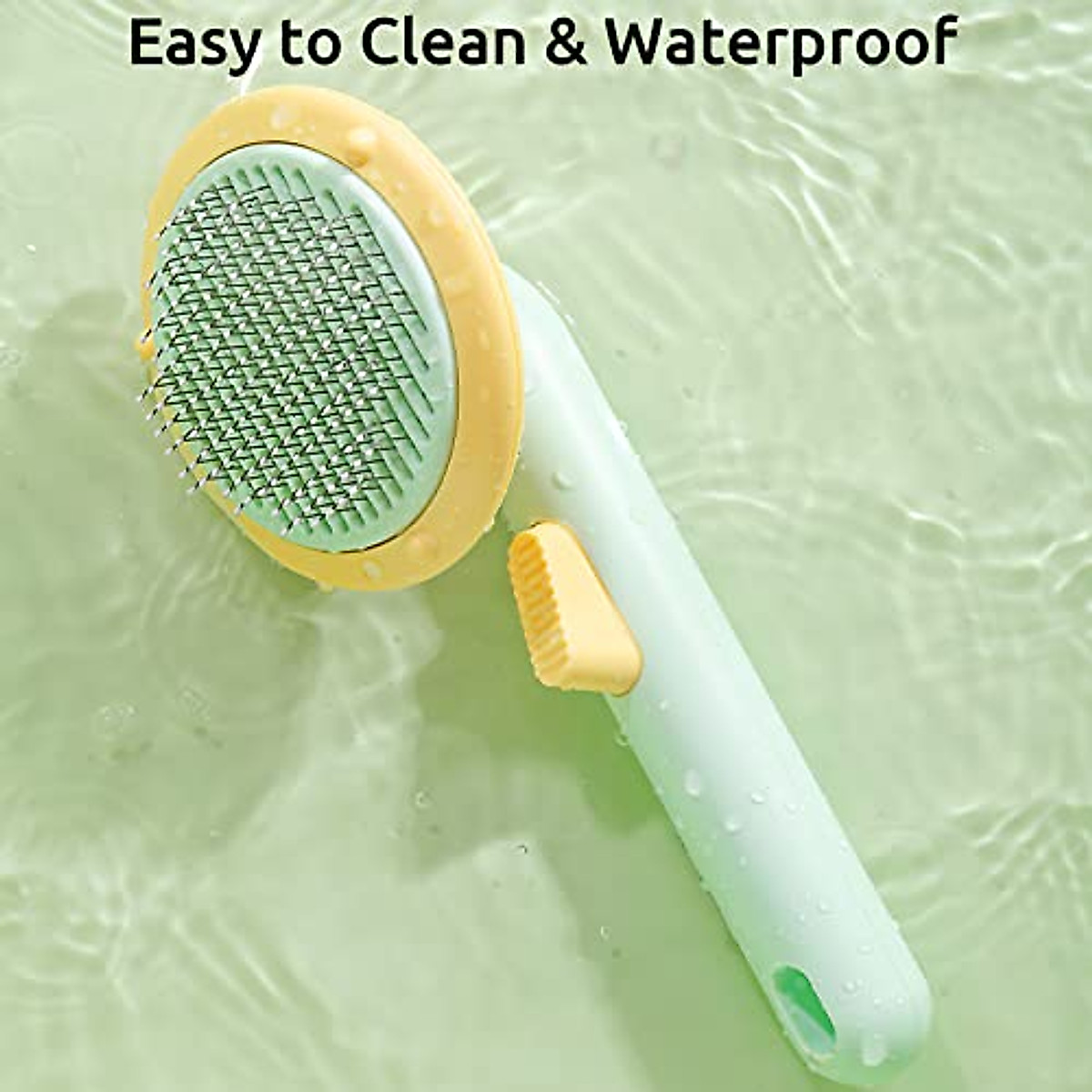 Cat Brush for Shedding - Cat Grooming Brush Cat Brushes for Indoor Cats Self Cleaning Pet Sicker Brush Dog Brush for Long or Short Hairs Easy Removes Mats, Tangles Loose Undercoat Hairs(Green)