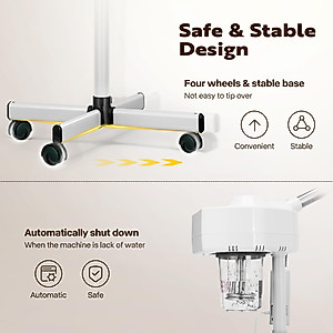 VIVOHOME Professional Facial Steamer for Esthetician with 5X Magnifying Lamp and Humidifier, 2 in 1 Ionic Face Steamer for Skin Spa for Home and Salon, Portable with Rolling Wheels