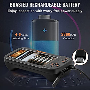 VEVOR Borescope Triple Lens Endoscope Camera with Light, 4.5" Screen 1080P Inspection Camera with 10 LED Light, IP67 Waterproof Drain Snake Camera for Auto, Plumbing(16.5FT Cable, 32GB Card)