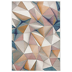 Abani Rugs Arto Collection Multicolor 3D Geometric 6'x9' Area Rug - Contemporary Accent Rug