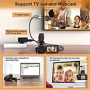 Aasonida Video Camera Camcorder for YouTube, Digital Vlogging Camera FHD 1080P 30FPS 24MP 3.0 Inch 270° Rotation Screen Video Recorder with Microphone, Remote Control, 2 Batteries