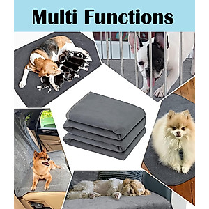 FONESO Washable Pee Pads for Dogs, Reusable Pads with Fast Absorbent, Non-Slip Pet Training Mat Playpen for Puppy/Senior Dog Whelping Incontinence Housebreaking (35.8x47.6 inch, Pack of 2)