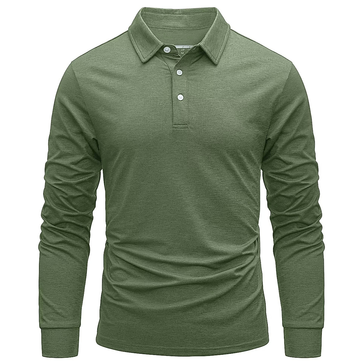 MAGCOMSEN Long Sleeve Polo Shirt Golf Shirts for Men Shirt for Men Spring Shirts Pique Polo Shirt Outdoor Shirts for Men Athletic Casual Shirts Army Green
