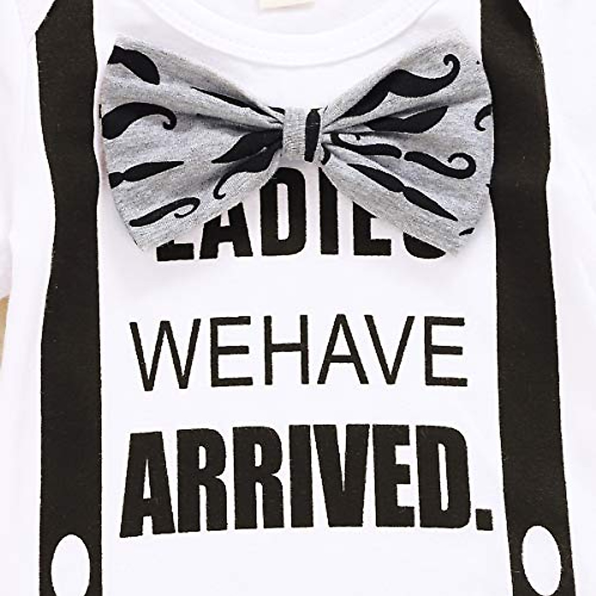 Aslaylme Newborn Boy Matching Outfit Twins Bodysuit Ladies We Have Arrived Romper (White-02, 0-3 Months)