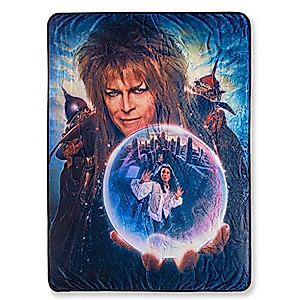 Labyrinth Movie Poster Fleece Throw Blanket | Plush Soft Polyester Cover for Sofa and Bed, Cozy Home Decor, Luxury Room Essential | Jim Henson Company Gifts for Adults, Teens | 45 x 60 Inches