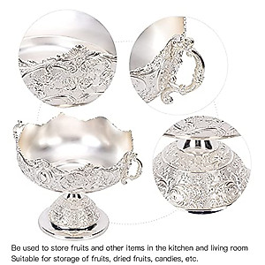 TOTITOM European Fruit Plate Tray Trinket Dish Snack Tray Zinc Alloy Bowl Ornaments with Retro Design for Candy Storage Food Serving Tray Apply to Kitchen/Dining Room/Outdoors Party